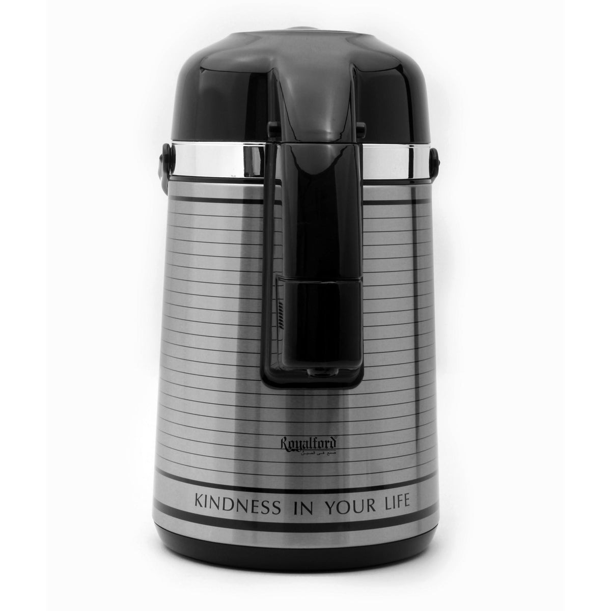 Royalford RF6276 2.5L Glass Vacuum Flask | Pump Action Dispenser – Geepas