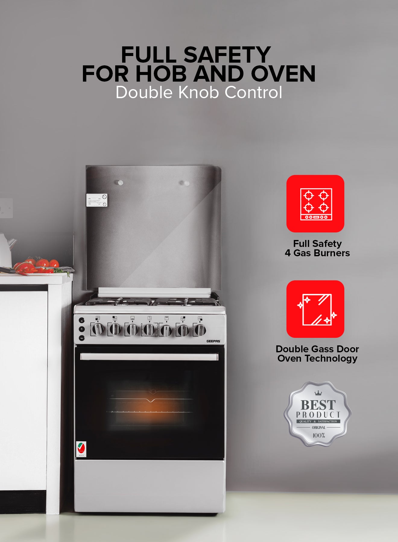Geepas 60x60 Free Standing Cooking Range-GCR6059