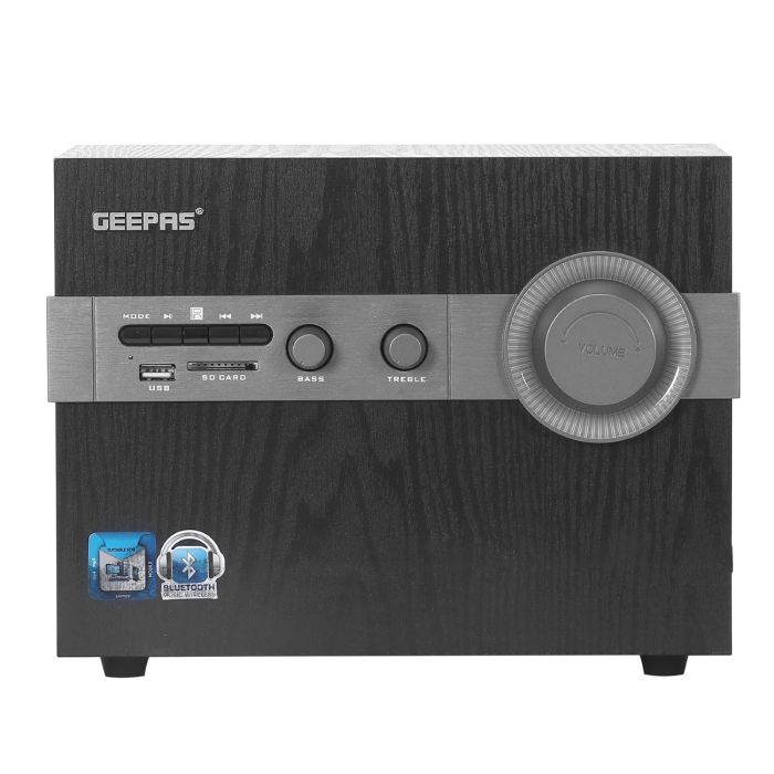 Geepas 2.1 Multimedia Speaker, 20000 Watts Peak Power, Woofer| USB, Bl